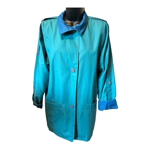 Jackets & Coats | Vintage Misty Harbor Teal Blue Rain Jacket Retro ...